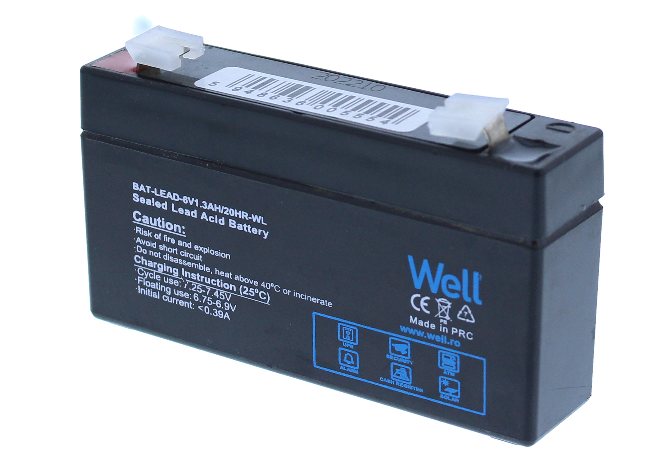 Acumulator plumb acid 6V 1.3AH, Well - Eldarom